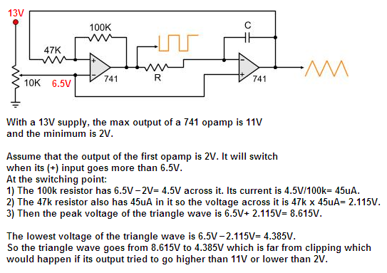 Aaron's Homepage Forum - Triangle wave oscilator question