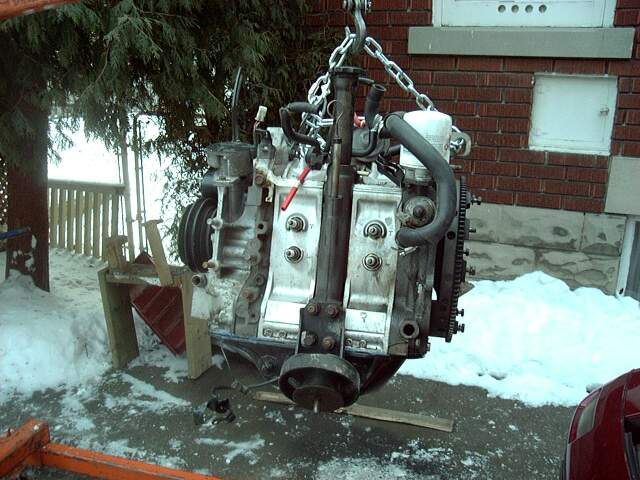 Project Tina, March 23rd, 2003: Engine Removal and Disassembly